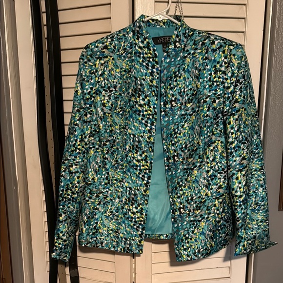 Kasper | Jackets & Coats | Kasper Blue And Green Blazer With Ornate ...